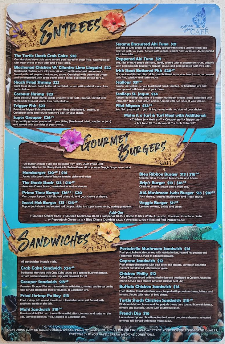 Menu – Turtle Shack